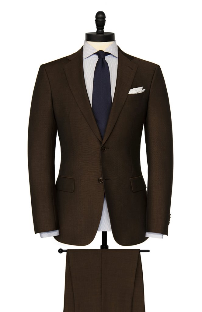 Brown Wool Silk Blend Suit - Tailored Suit Paris